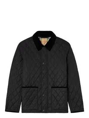 Burberry Corduroy-trimmed Quilted Nylon Barn Jacket - Black