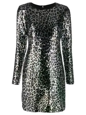 Michael Kors Sequin Embroidered Party Dress - Silver