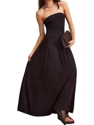 RO & ZO Jersey Bandeau Dress - Black