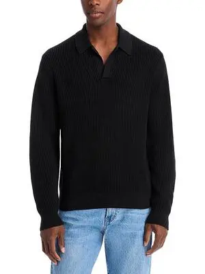 Madewell Fisherman Polo Sweater - Washed Black