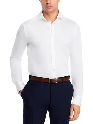 Canali Cotton Jersey Slim Fit Sport Shirt - White