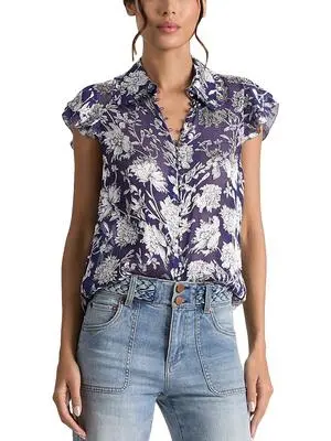Alice + Olivia Martel Blouse - Blooming Wild Golden Hour