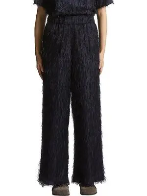 PESERICO Faux Fur Wide Leg Trousers