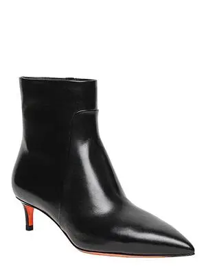 Santoni Leather Ankle Boots - Black