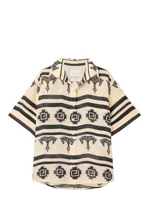 Johanna Ortiz La Creciente Printed Linen Shirt - Multi