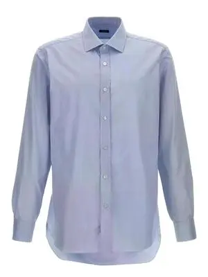 BARBA NAPOLI Button-cuffed Poplin Shirt - Blue