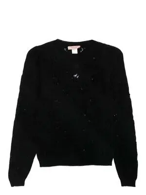 TWINSET Floral-pattern Open Knit Sweater - Black