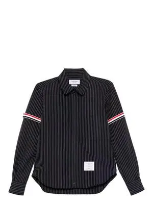 Thom Browne Pinstriped Zip-up Shirt - Blue