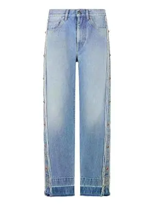 Roberto Cavalli Stud-embellished Straight Leg Jeans - Blue