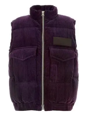 Sacai Corduroy Padded Gilet - Purple