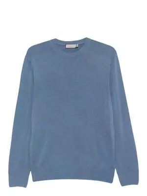 Canali Crew-neck Wool Sweater - Blue