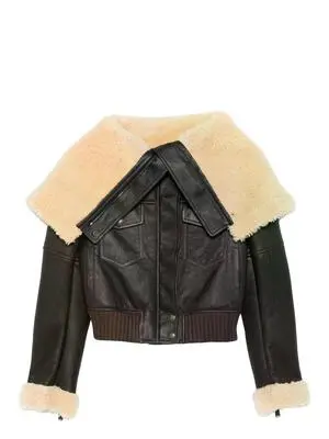 Alexander McQueen Shearling-collar Leather Jacket - Brown