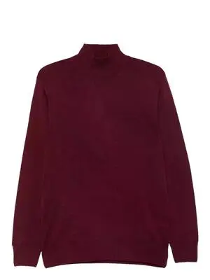 Canali High-neck Wool Sweater - Red