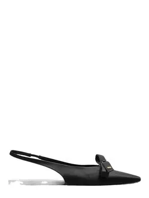 Balenciaga Bow Slingback Flat Pumps - Black