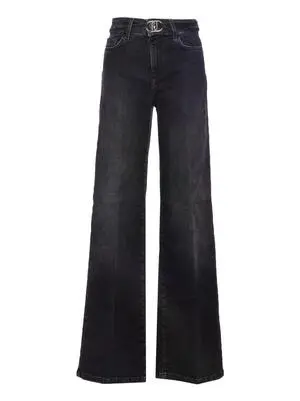 Liu Jo Logo-plaque Flare Jeans - Black