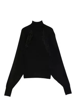 Liu Jo Lace-insert Turtleneck Sweater - Black