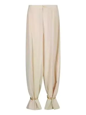 DARKPARK Pleated Ring-detail Trousers - Neutrals