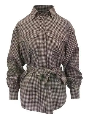 Brunello Cucinelli Checked Shirt - Brown