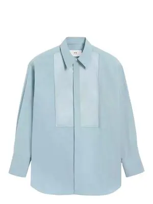 Ami Oversized Cotton Shirt - Blue