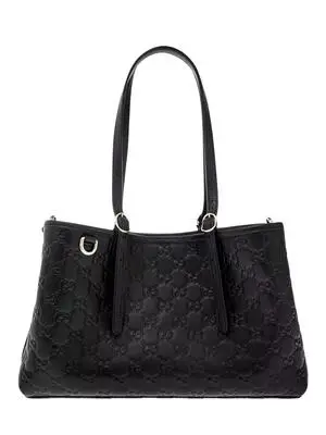 Gucci Gg Leather Shoulder Bag - Black