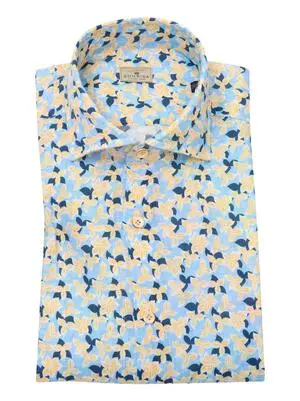 SONRISA Floral-print Linen Shirt - Blue