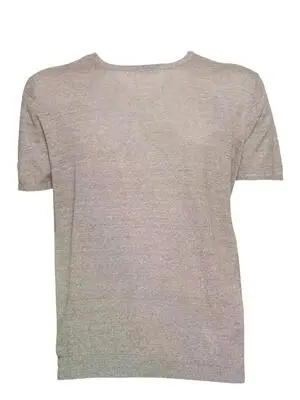BRANDO Short-sleeved Linen-cotton Blend T-shirt - Grey