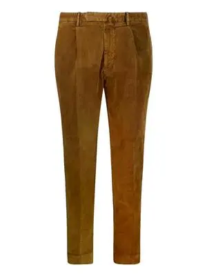 SANTANIELLO Pleated Corduroy Trousers - Brown