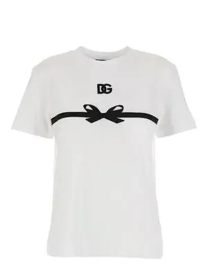 Dolce & Gabbana Bow-detailed Logo T-shirt - White
