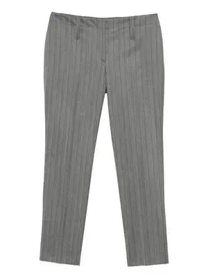 Alexander McQueen Pinstripe Wool Trousers - Grey