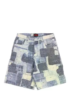 PLEASURES Boro Denim Shorts - Blue