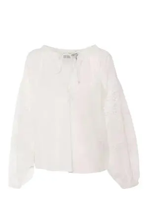 ERMANNO SCERVINO Lace-Insert Balloon-Sleeve Top