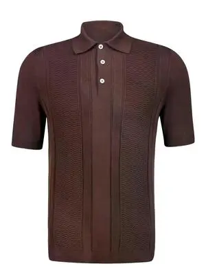 Brunello Cucinelli Jacquard-knit Polo Shirt - Brown