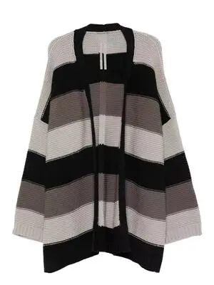 Rick Owens Striped Wool Cardigan - Black