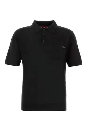Gucci Wool Polo Shirt - Black