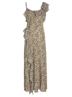 Rixo Printed Silk-crepe Maxi Dress - Leopard