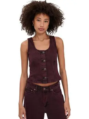 Rag & Bone Poppy Denim Top - Burnt Brown
