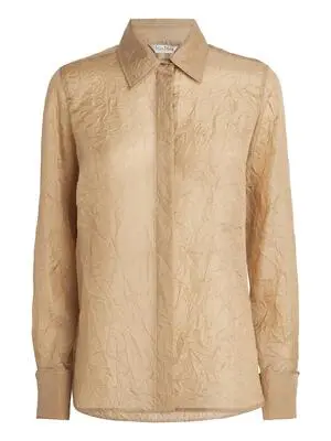 Max Mara Silk Crinkled Shirt - Beige