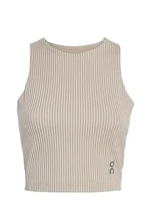 On All-day Ribbed Cropped Tank Top - Brown