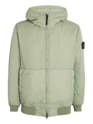 Stone Island Wind Resistant Crinkle Reps Bomber Jacket - Green
