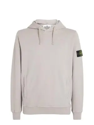Stone Island Organic Cotton Compass Logo Hoodie Grey