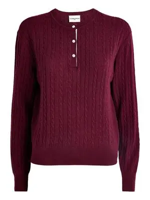 Claudie Pierlot Wool-cashmere Henley Sweater - Red