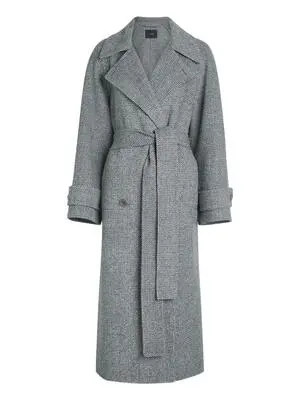 JOSEPH Navarre Herringbone Wool Coat - Grey