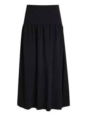 Vince Pleated Stretch-knit Midi Skirt - Black