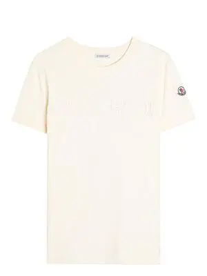 Moncler Logo-appliquéd Cotton T-shirt - Ivory