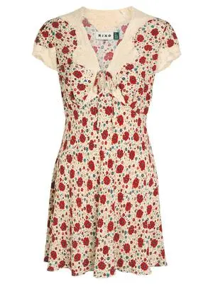Rixo Lacie Floral-print Mini Dress - Red And White