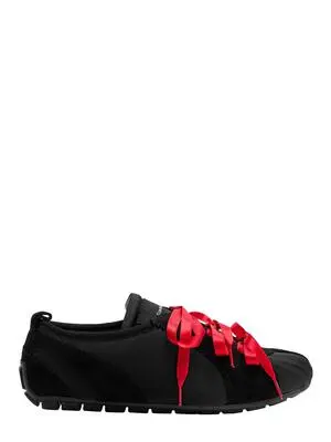 Simone Rocha Ballerina Grip Satin Sneakers - Black Red