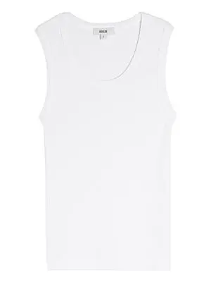 AGOLDE Ribbed Cotton-blend Tank - White