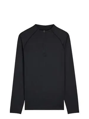 CONDITION Quarter-zip Stretch-jersey Top - Black