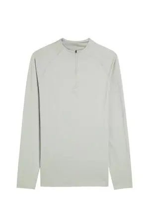 CONDITION Quarter-zip Stretch-jersey Top - Stone