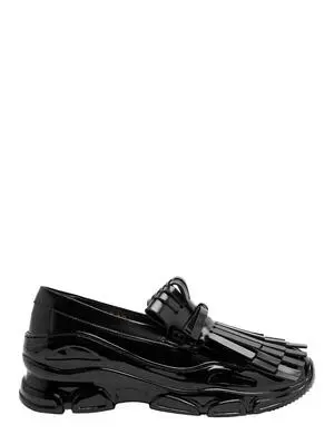 Simone Rocha Tracker Loafer Fringed Leather Sneakers - Black